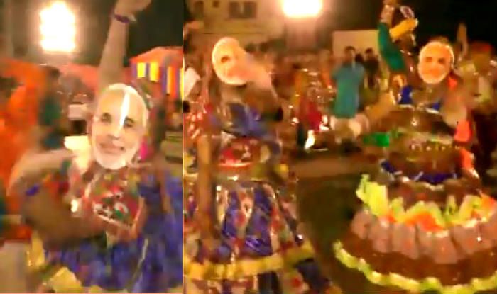 People Wear PM Modi-Masks While Performing Garba in Gujarat’s Surat ...