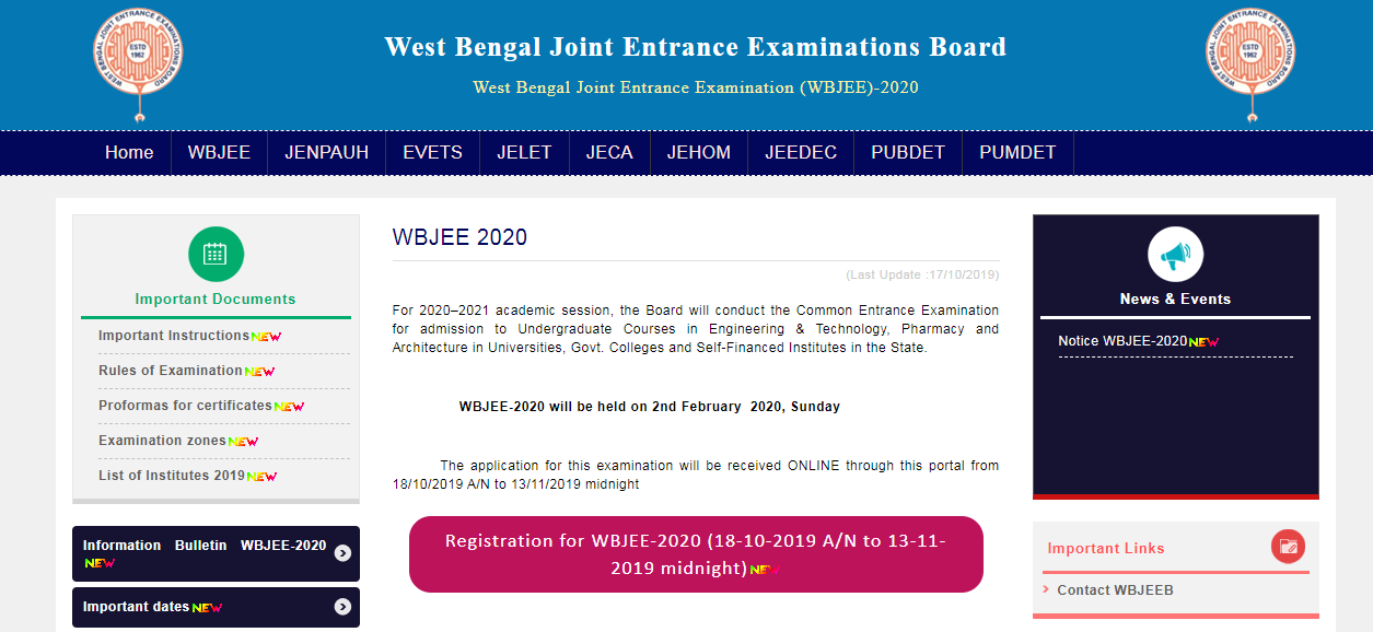 WBJEE 2020, WBJEE 2020 Application, B.Tech programmes, exams india
