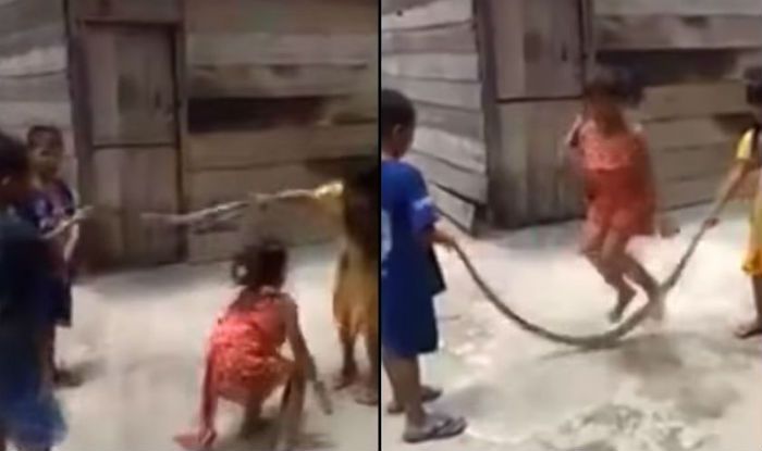 Viral Video Shows Children Joyfully Playing With Dead Snake, Using it ...