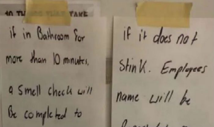 Bizarre ‘Smell Check’! This Workplace’s Bathroom Rules Says Employees ...