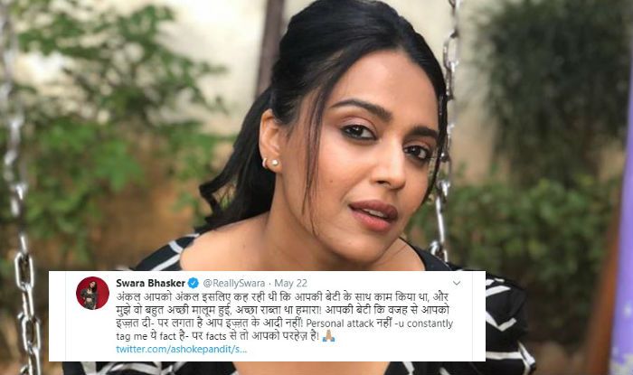 Swara Bhasker Gives Back to Ashoke Pandit After Latter Tries to Troll ...