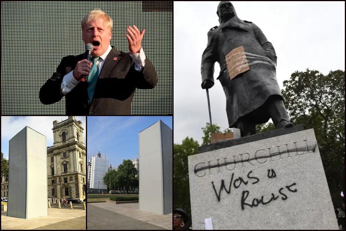 British PM Boris Johnson Defends Winston Churchill After His Defaced ...