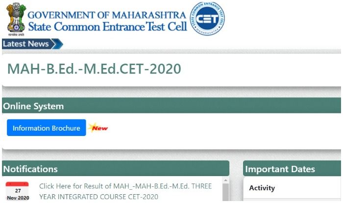 MAH M.Ed, B.Ed CET Result 2020 Declared: महाराष्ट्र CET Cell ने जारी ... MAH M.Ed, B.Ed CET Result 2020 Declared: महाराष्ट्र CET Cell ने जारी ...