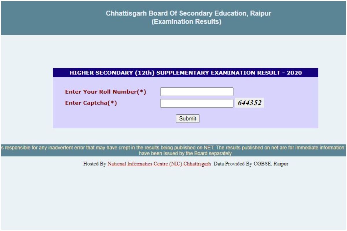 CGBSE Class 12th Supplementary Exam Result 2020 Declared: छत्तीसगढ़ ...