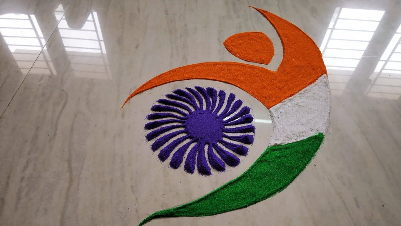 Republic Day Easy Rangoli Design: गणतंत्र दिवस के मौके पर बनाएं रंगोली ...