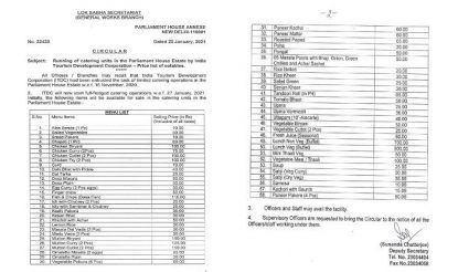 Parliament Canteen Subsidy Ends: Roti at Rs 3 Cheapest on Menu, Non-veg ...