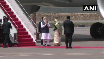 PM Modi Arrives in Bangladesh In New VVIP Boeing 777 Aircraft Air India ...
