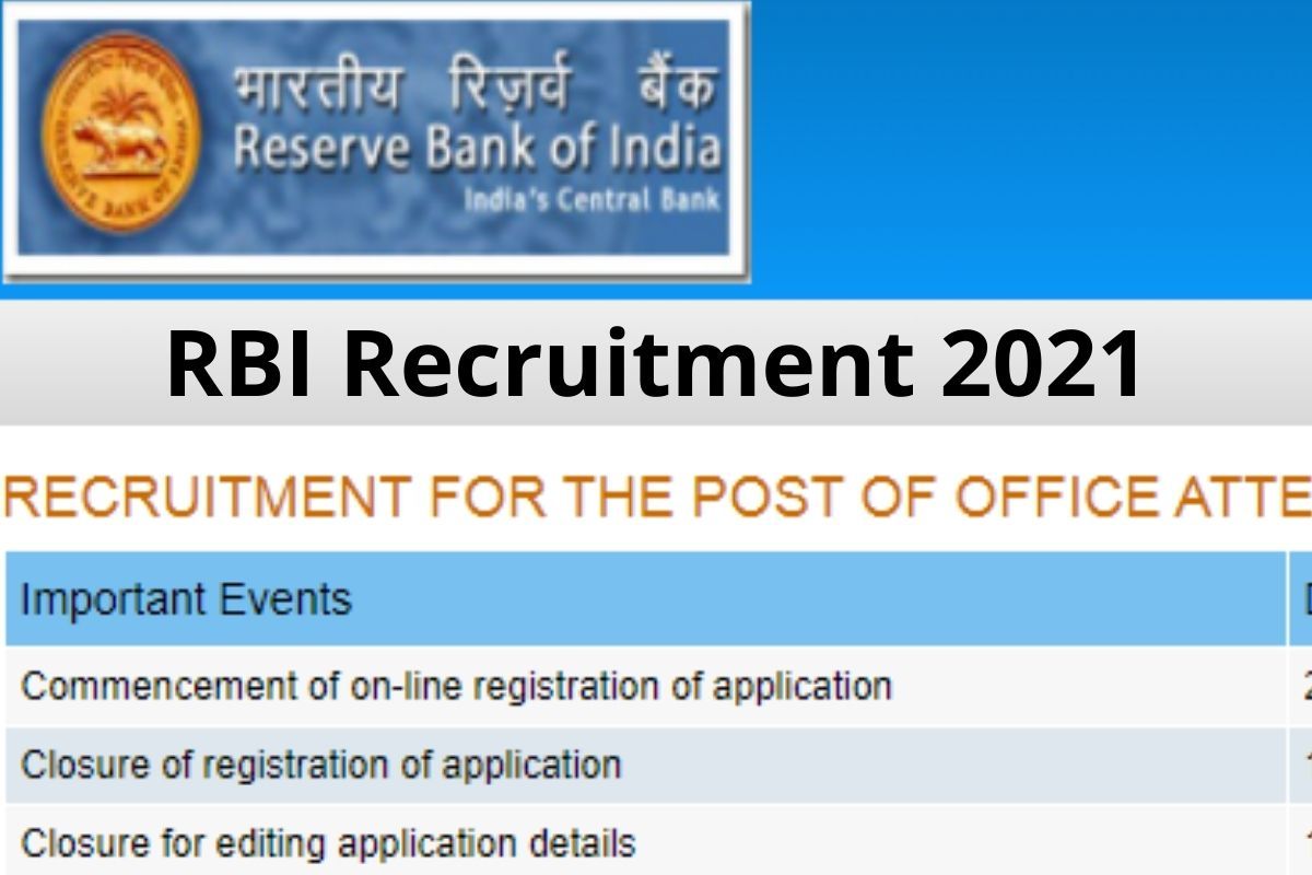 RBI Recruitment 2021: 10वीं पास के लिए भारतीय रिज़र्व बैंक में नौकरी ...