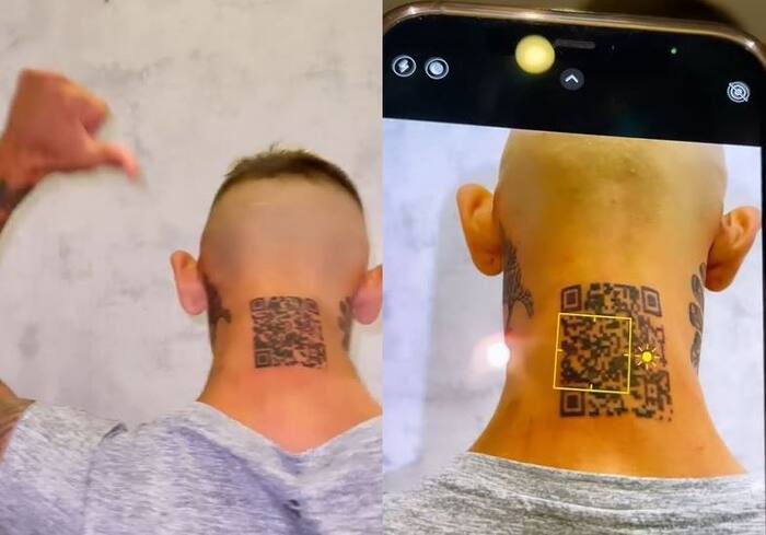 Man Gets QR Code Tattooed on Neck to Open Instagram Page, Later ...