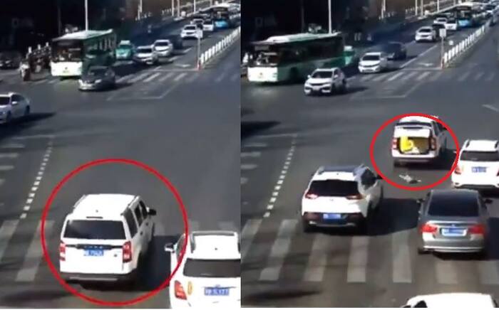 Toddler Falls Out of Moving Car, Starts Running Amid Busy Road, Watch ...