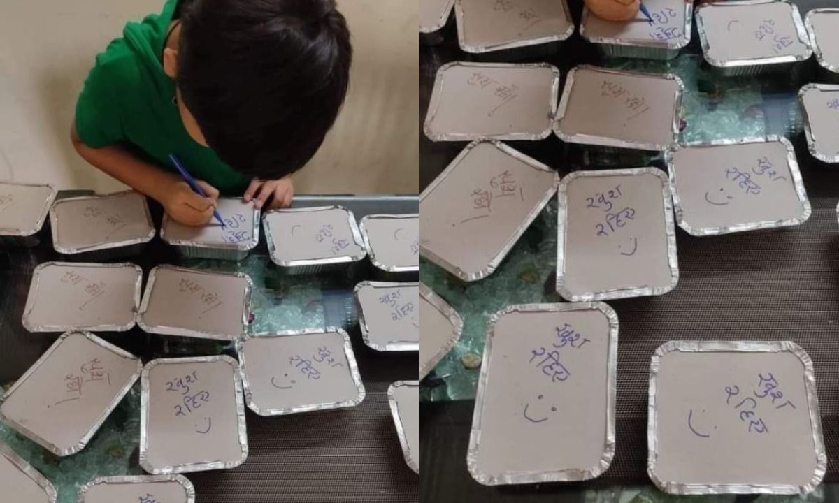 'Khush Rahiye': Little Boy Writes Cute Note on Meal Boxes Made by His ...
