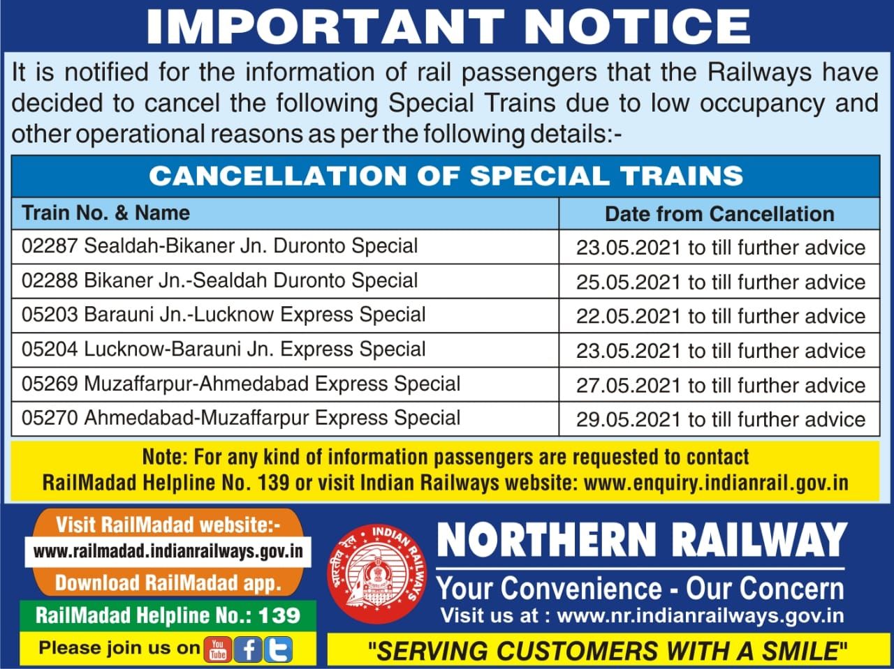 Cancelled Trains List: Indian Railways Cancel 25 Trains Till May 29