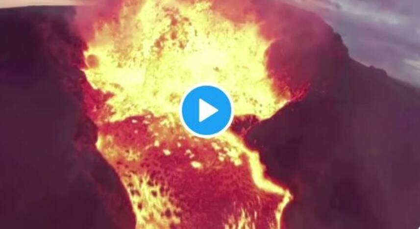 Video Shows The Exact Moment A Drone Crashed Right Into An Erupting