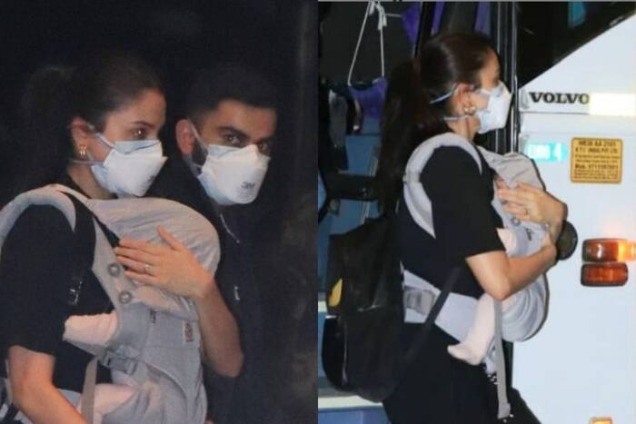 Anushka Sharma Holds Vamika in Her Arms as They Accompany Virat Kohli ...
