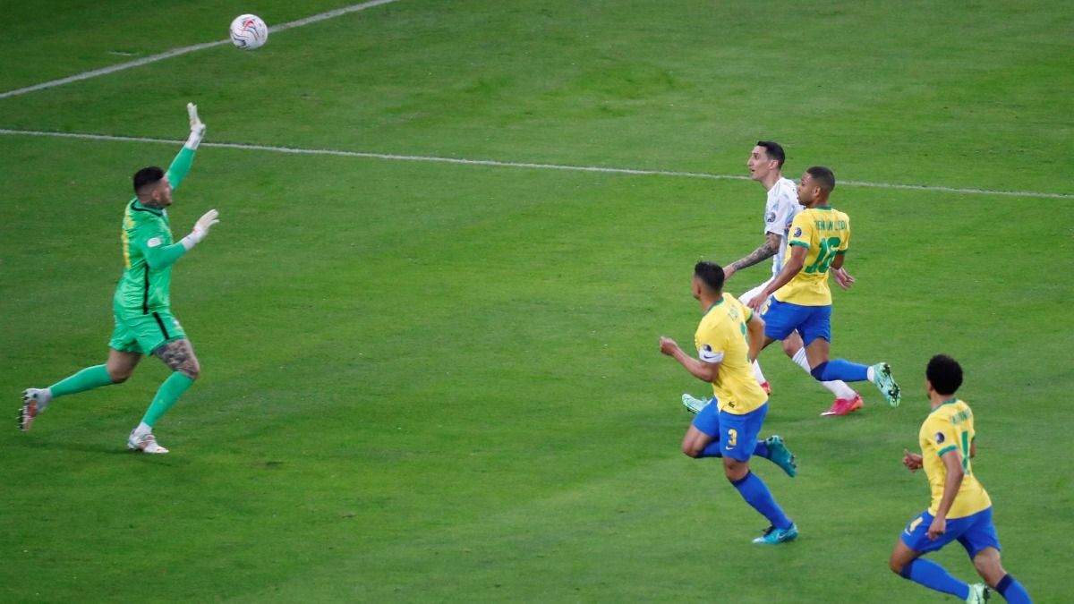 ARG vs BRA: Angel Di Maria Sublime Chip Over Brazil Ederson Takes ...