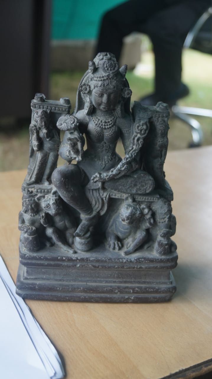 1,200-Year-Old Ancient Sculpture of Goddess Durga Recovered in J&Ks Budgam