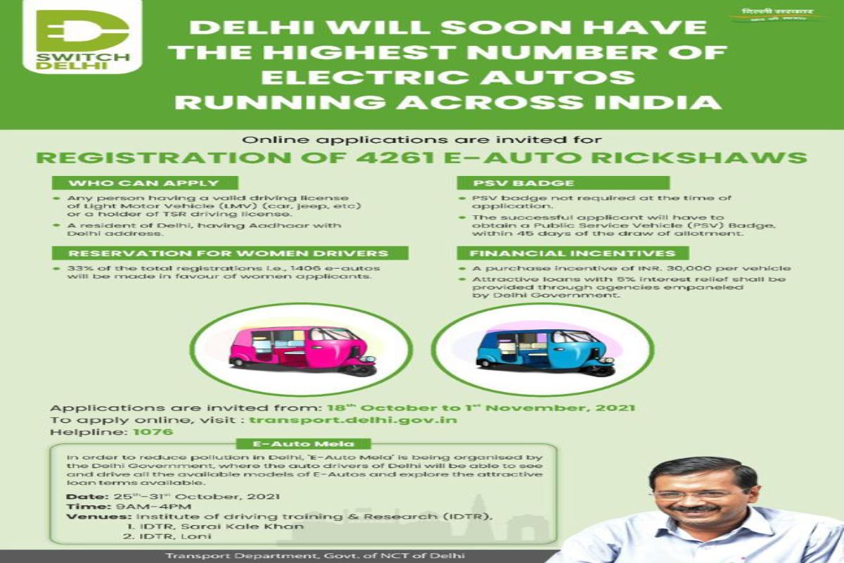 Delhi Govt Launches Online Registration For E-Auto Permits With 33 % ...