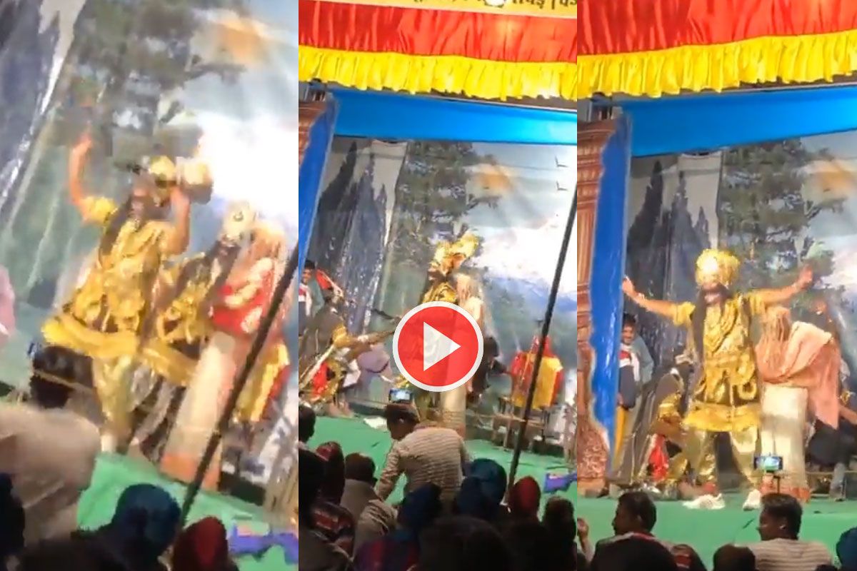 Ravan Ka Dance: रामलीला मंच पर अचानक भांगड़ा करने लगा रावण, Video देखकर ...