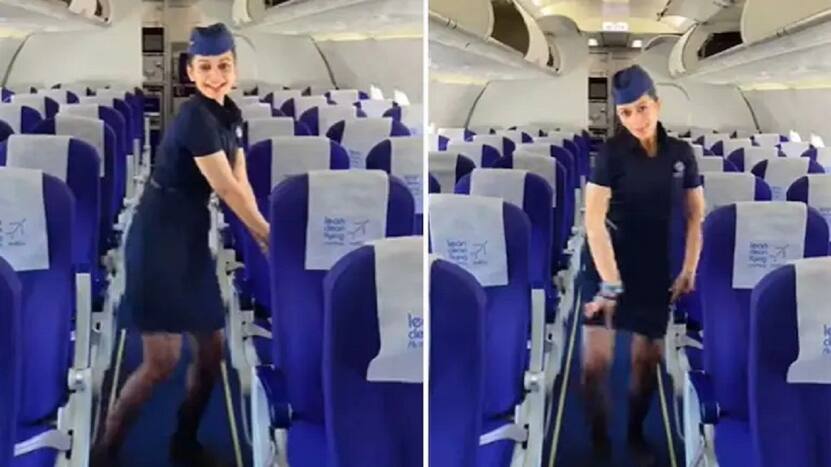 Viral Video: IndiGo Air Hostess Dances in Empty Flight on KiDi