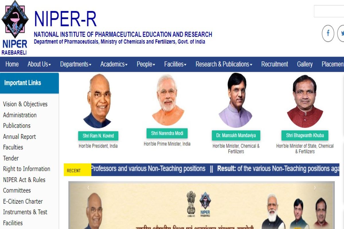 NIPER Recruitment 2022: Notification Out For Teaching, Non Teaching ...