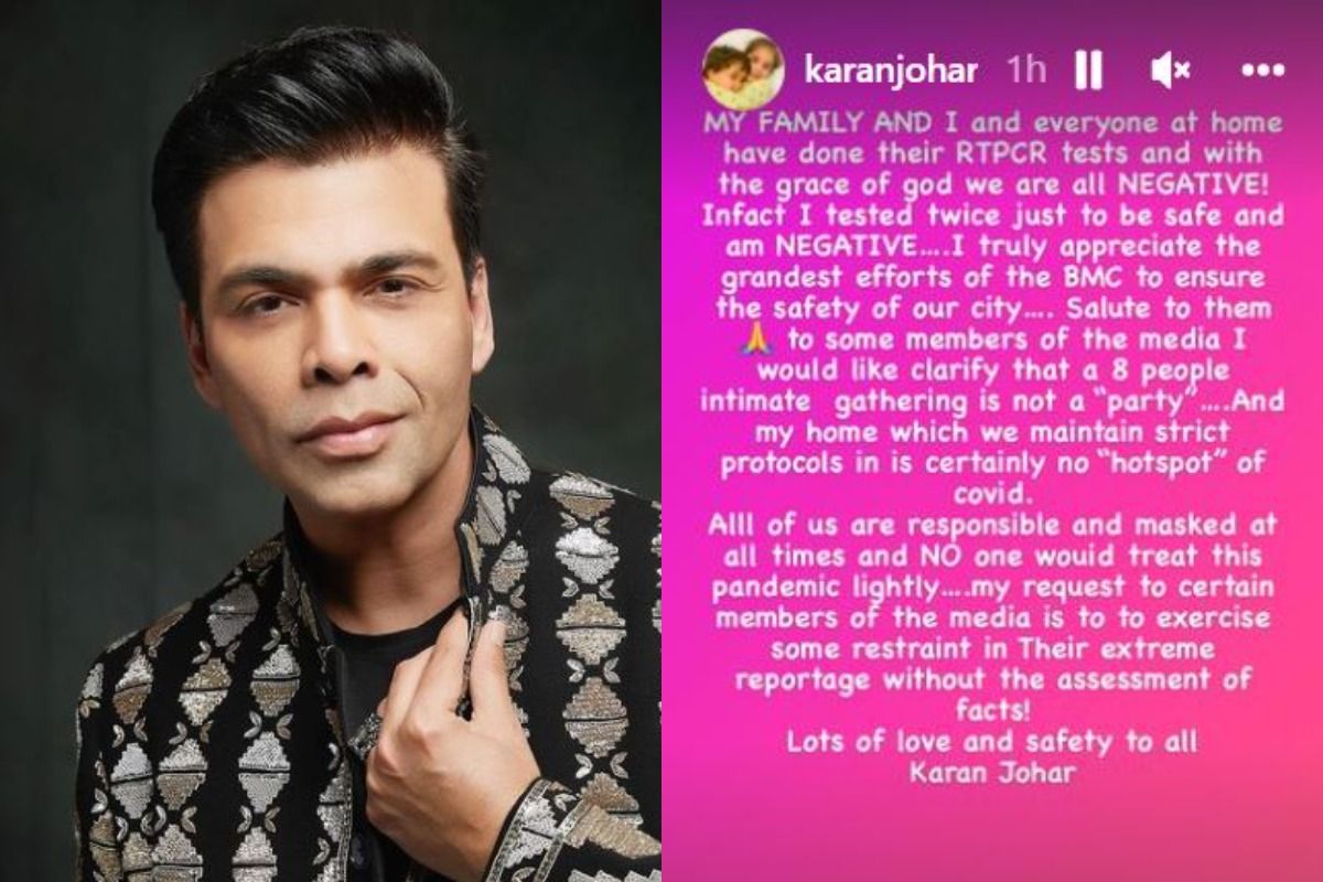 Karan Johar Clarifies After Testing Negative Twice For Covid 8 People ...