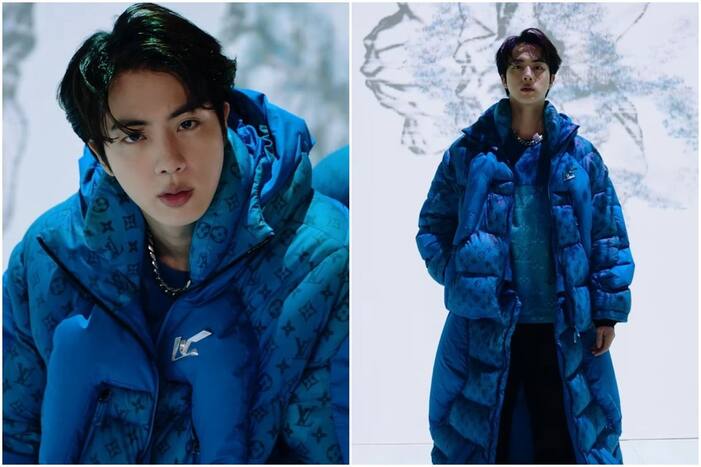 BTS Jin Wears Coolest Ever Blue Outfit and It Proves Why He Is Called ...