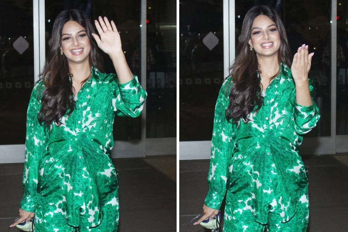 Harnaaz Sandhu Mixes Comfort And Style For Her Airport Look in Rs 18k ...