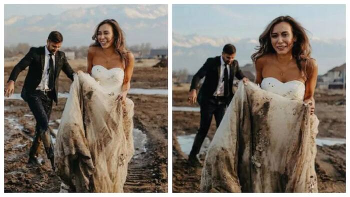 Bride and Groom Fall in Mud During Wedding Photoshoot, Hilarious Pics ...