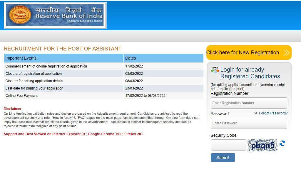 RBI Assistant Recruitment 2022: Vacancies Notified For 950 Posts in Reserve Bank of India, Apply ...