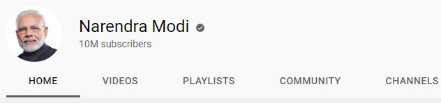 PM Modis YouTube Channel Crosses 1 Crore Subscribers, Highest Among Top ...
