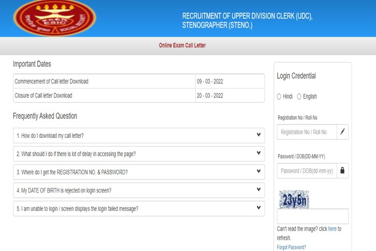 ESIC Admit Card 2022 Released For These Posts; Here