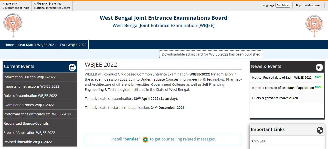 WBJEE Admit Card 2022 RELEASED at wbjeeb.nic.in; Here