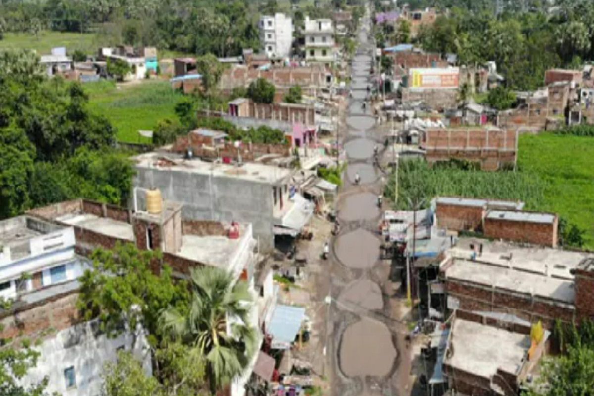 Pool-Size Potholes at NH 227 of Bihar