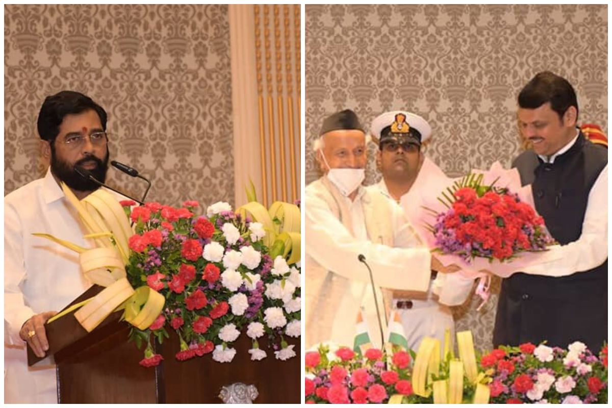 एकनाथ शिंदे ने Maharashtra के मुख्यमंत्री पद की ली शपथ, देवेंद्र फडणवीस ...