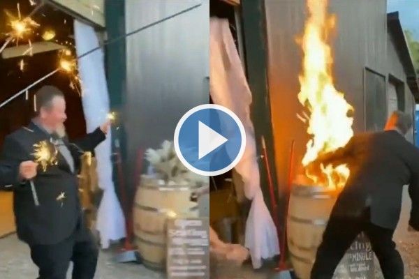 Viral Video: Man Dancing With Crackers Sets Fire At Wedding, Continues ...