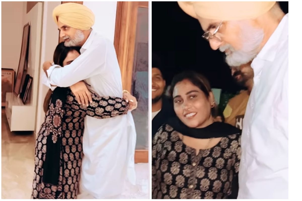 Bigg Boss Fame Singer Afsana Khan Hugs Late Sidhu Moose Wala’s Father ...