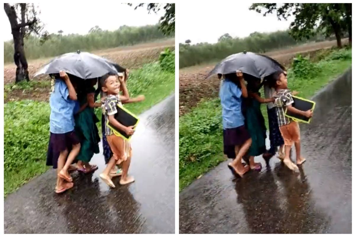 This Viral Video of Adorable School Kids Sharing An Umbrella Will Make ...