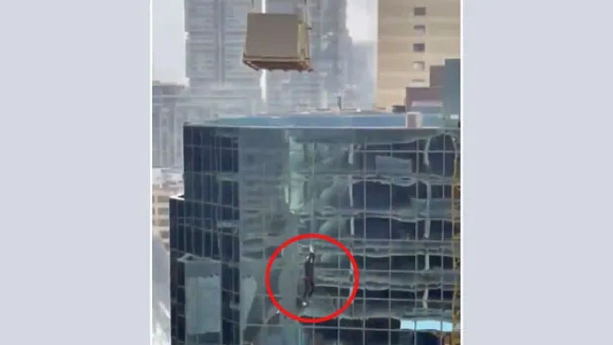 Shocking Viral Video Shows Construction Worker Dangling From Crane As ...