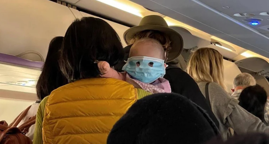 Adorable Baby Wears a Huge Mask Covering Her Entire Face, Viral Pic ...