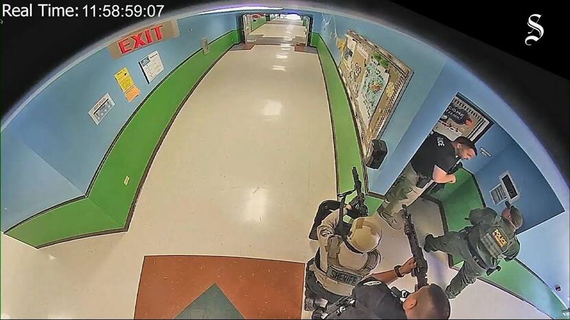 Robb Elementary School Shooting CCTV Footage From Inside Hallway Shows ...