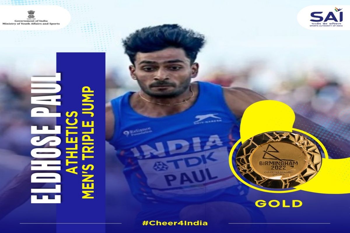 Eldhose Paul Wins Gold For India In Men s Triple Jump At Common Wealth Games 2022