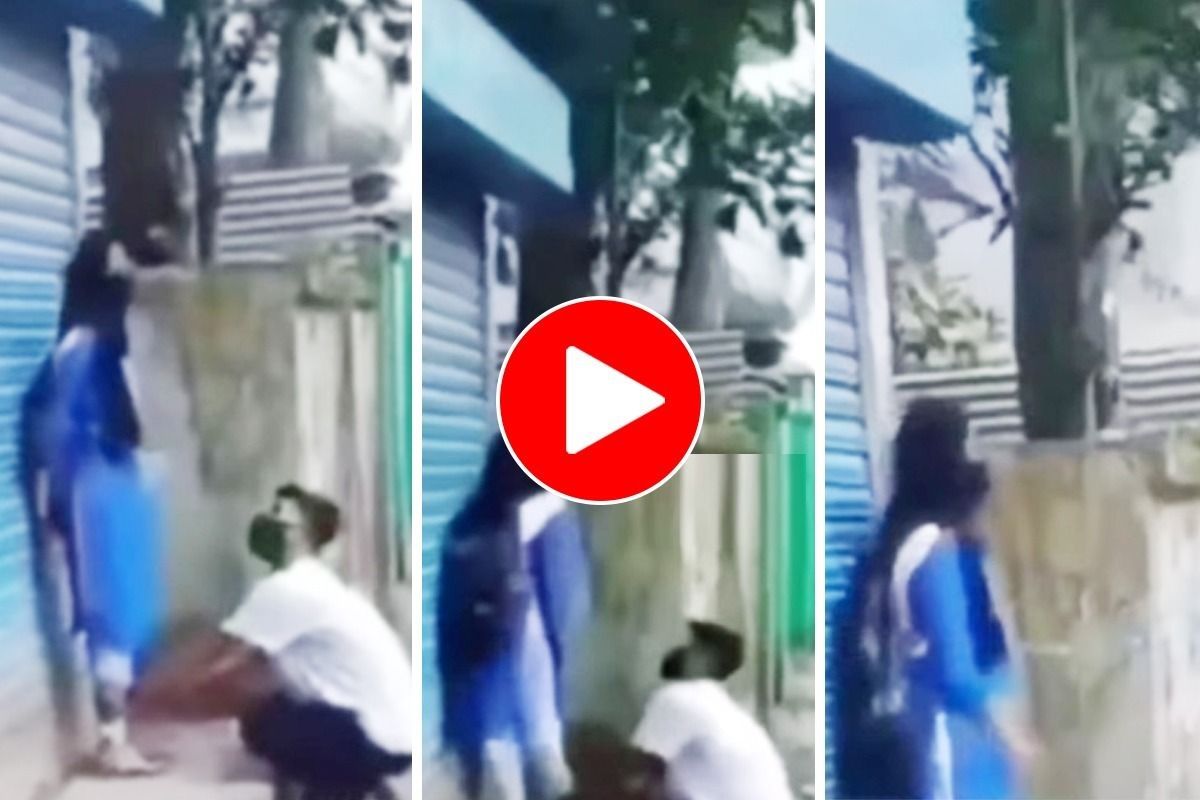 Viral Video: School Girl Breaks Up With Boy, He Begs To Take Him Back By Touching Her Feet. Watch