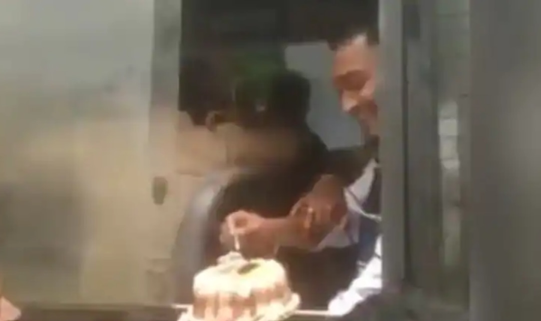 Caught on Camera: Prisoner Seen Cutting Birthday Cake Inside ...