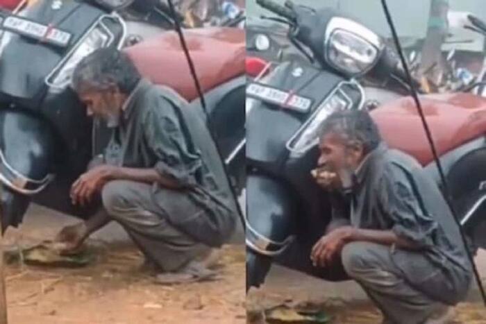 Viral Video: Man Eats Food During Heavy Rain, Makes Netizens Emotional ...