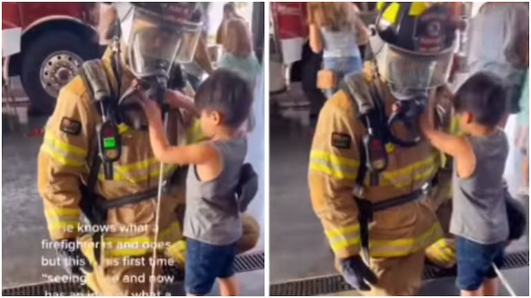 Viral Video: Firefighter Helps Blind Boy Experience Firestation Visit ...