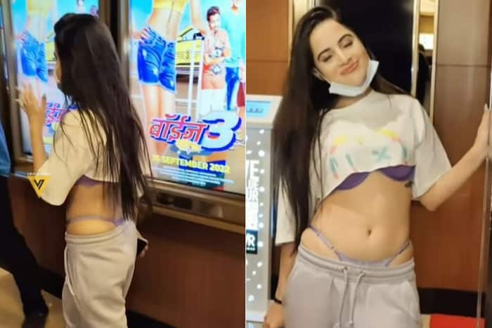 Urfi Javed Flaunts Purple Thongs And Matching Bralette on Movie Outing, Asks Paps