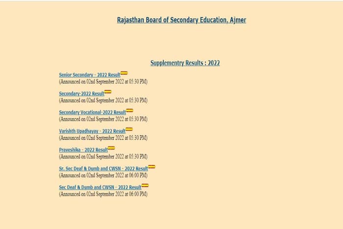 BSER Class 10, 12 Supplementary Result 2022 Declared at rajeduboard ...