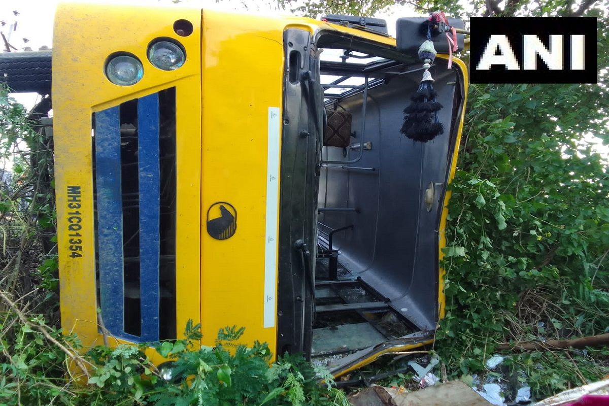 School Bus Carrying 40 Children Meets With Accident In MP