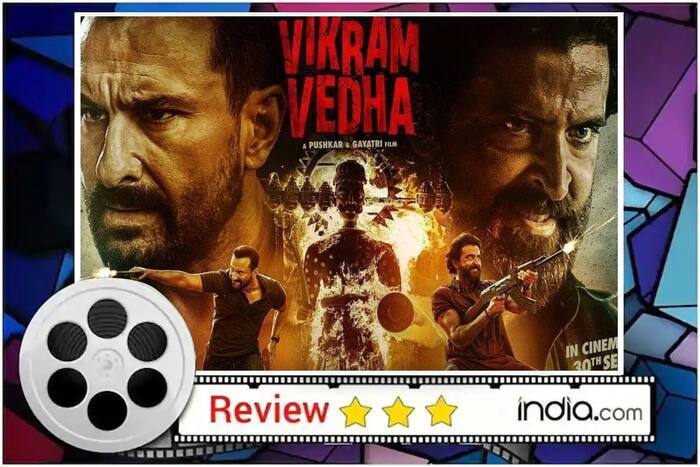 Vikram Vedha Review Hrithik Roshan Saif Ali Khan Bring Popcorn Entertainment But