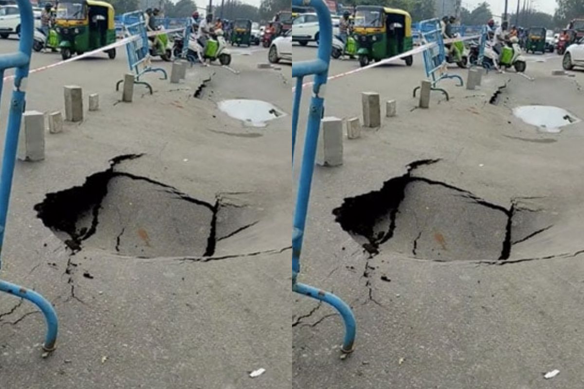 Two Days After Metro Pillar Collapse, Caved-In Road Injures Biker At ...